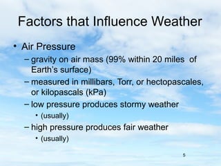 6.2 factors that influence weather | PPT