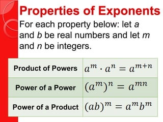 6 2 properties of exponents | PPT