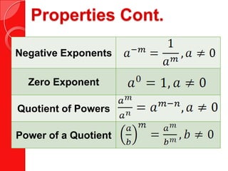 6 2 properties of exponents | PPT