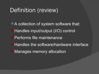 IB Computer Science Section 6.3 Operating Systems | PPT