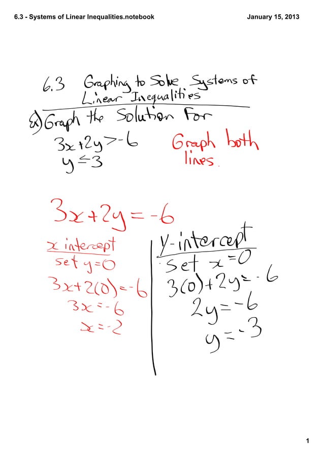 6.3 graphing to solve systems of linear inequalities | PDF