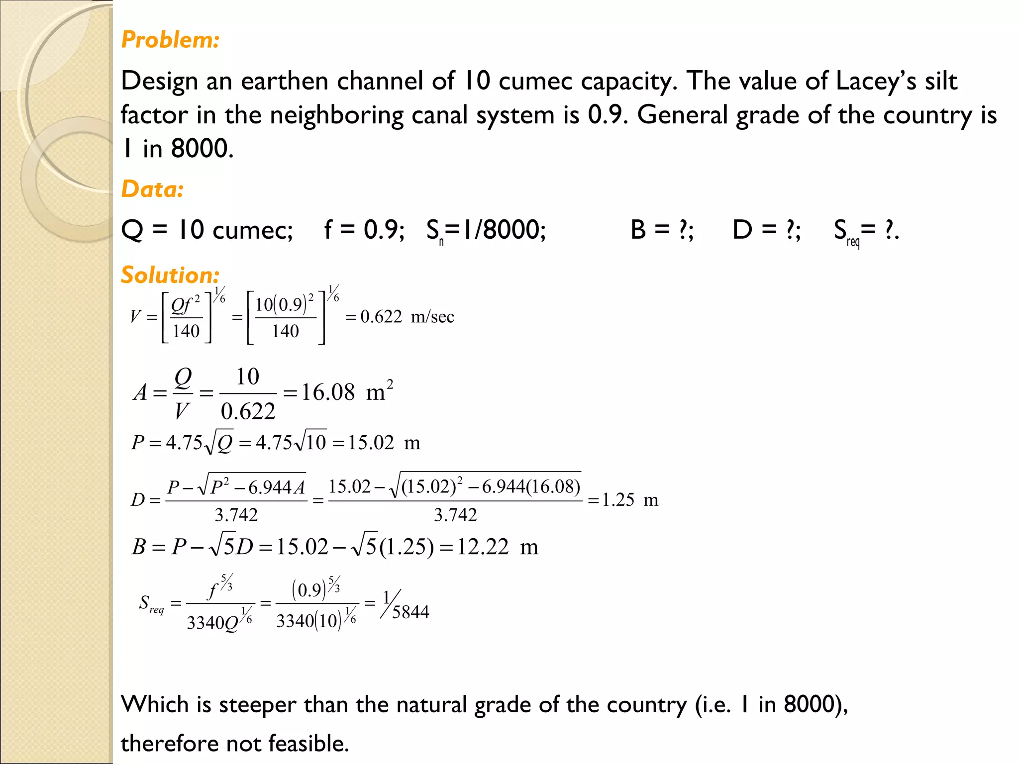 Lacey Regime Theory - Irrigation Engineering | PPT