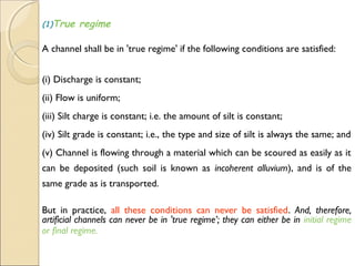 Lacey Regime Theory - Irrigation Engineering | PPT