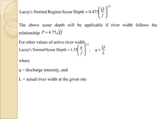 Lacey Regime Theory - Irrigation Engineering | PPT