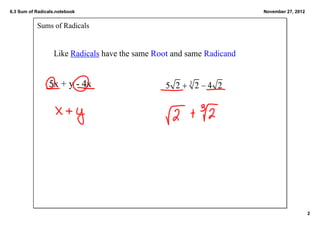 6.3 adding and subtracting radicals | PDF