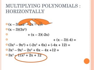 6 3 Add,Sub,Mult Polynomials | PPT