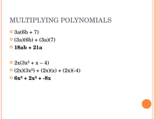 6 3 Add,Sub,Mult Polynomials | PPT