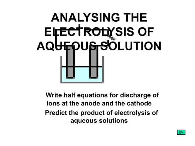6.3 (b) half equations | PPT | Chemistry | Science