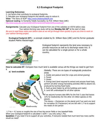 6.3 Ecological Footprint | DOC | Geography | Science