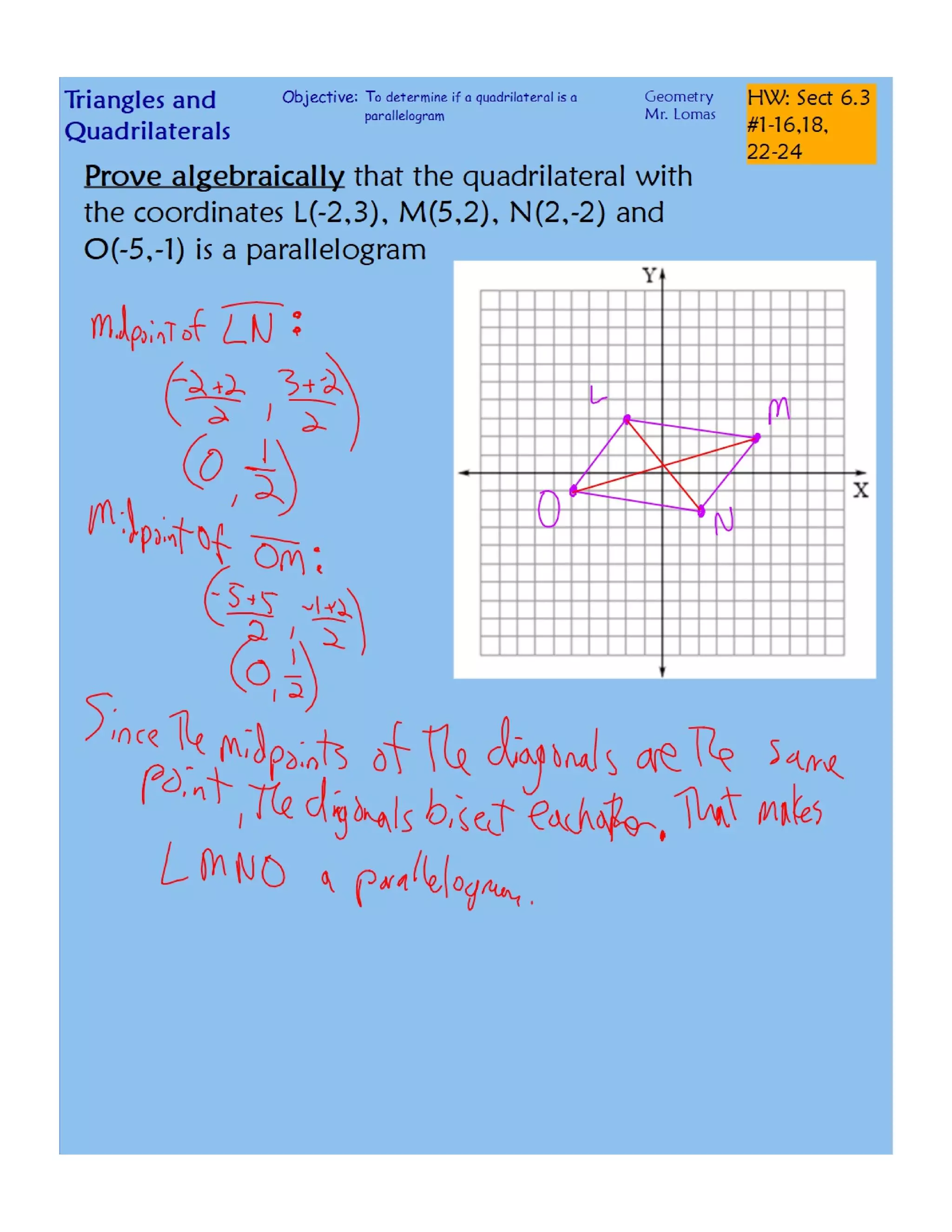 6 3 proving quadrilaterals to be parallelograms | PDF