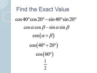 6.4.1 sum and difference formulas | PPTX