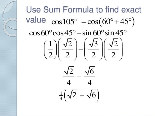 6.4.1 sum and difference formulas