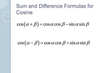 6.4.1 sum and difference formulas | PPTX