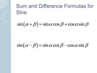 6.4.1 sum and difference formulas | PPTX
