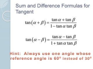 6.4.1 sum and difference formulas | PPTX