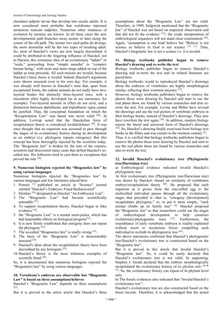 Embryological evidences opposite to Darwin’s theory: Biogenetic law ...