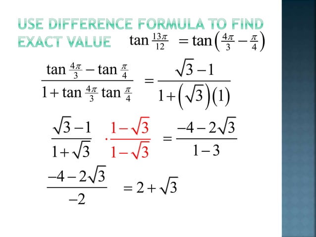 6 4 2 Sum And Difference Formulas Pptx