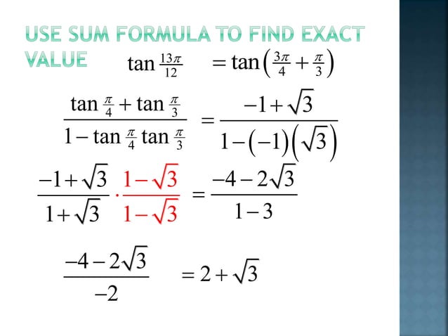 6.4.2 sum and difference formulas | PPTX