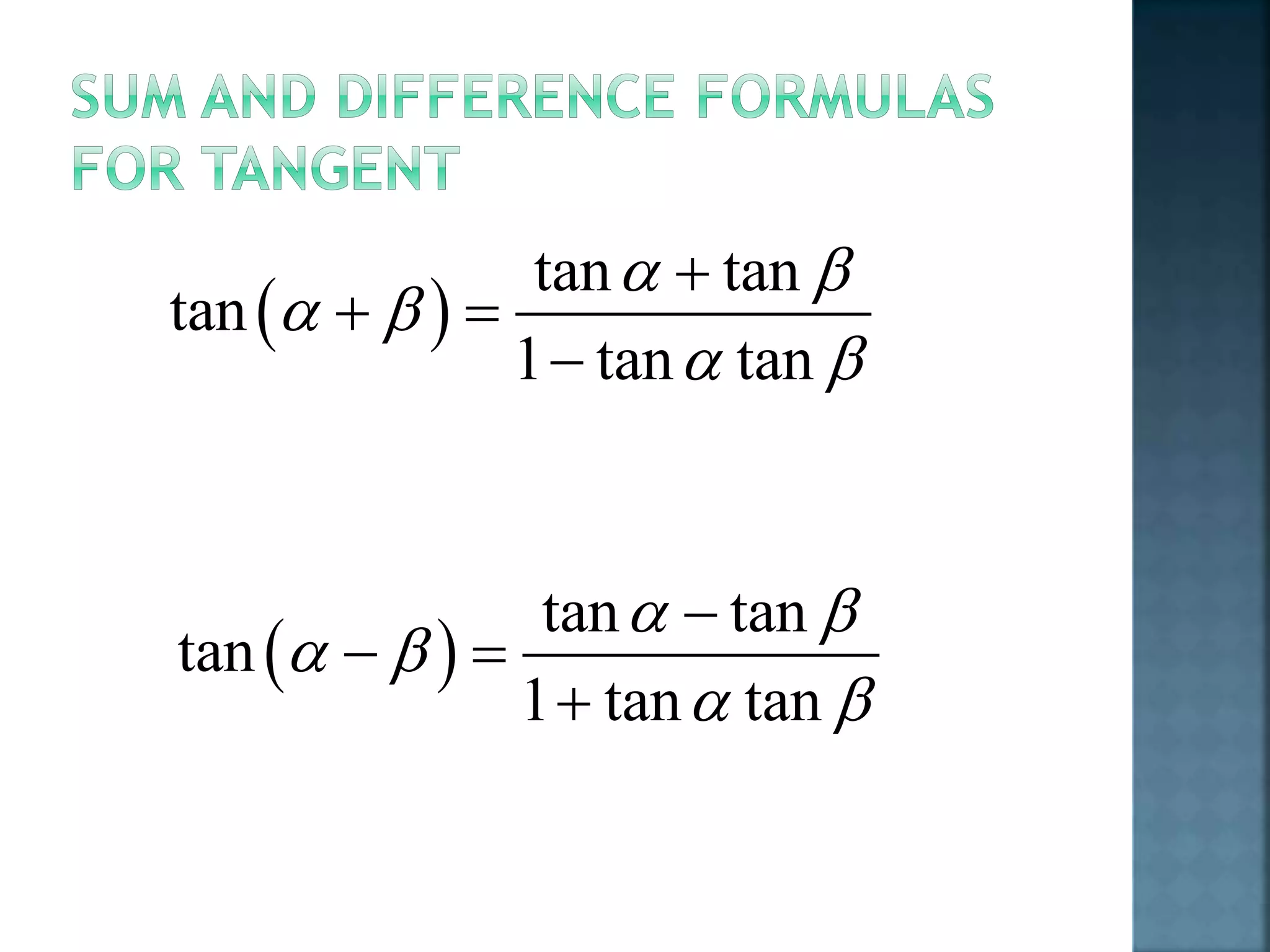 6.4.2 sum and difference formulas | PPTX