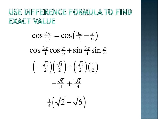 6.4.2 sum and difference formulas
