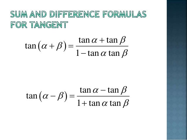6.4.2 sum and difference formulas