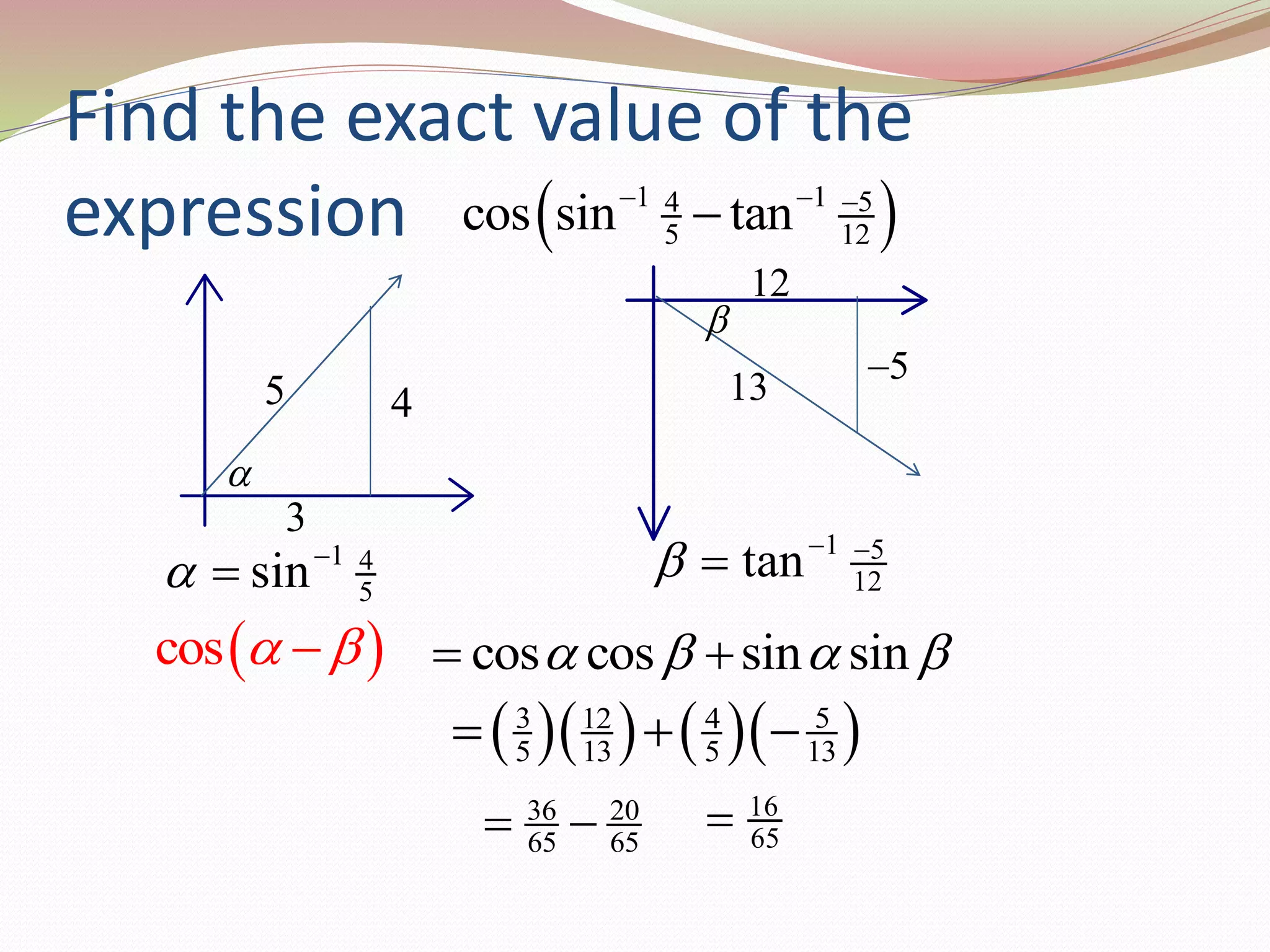6.4.3 sum and difference formulas | PPTX