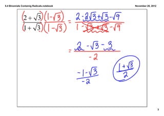 6.4 binomials containing radicals | PDF