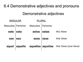 6.4 Demonstrative adjectives and pronouns | PPT