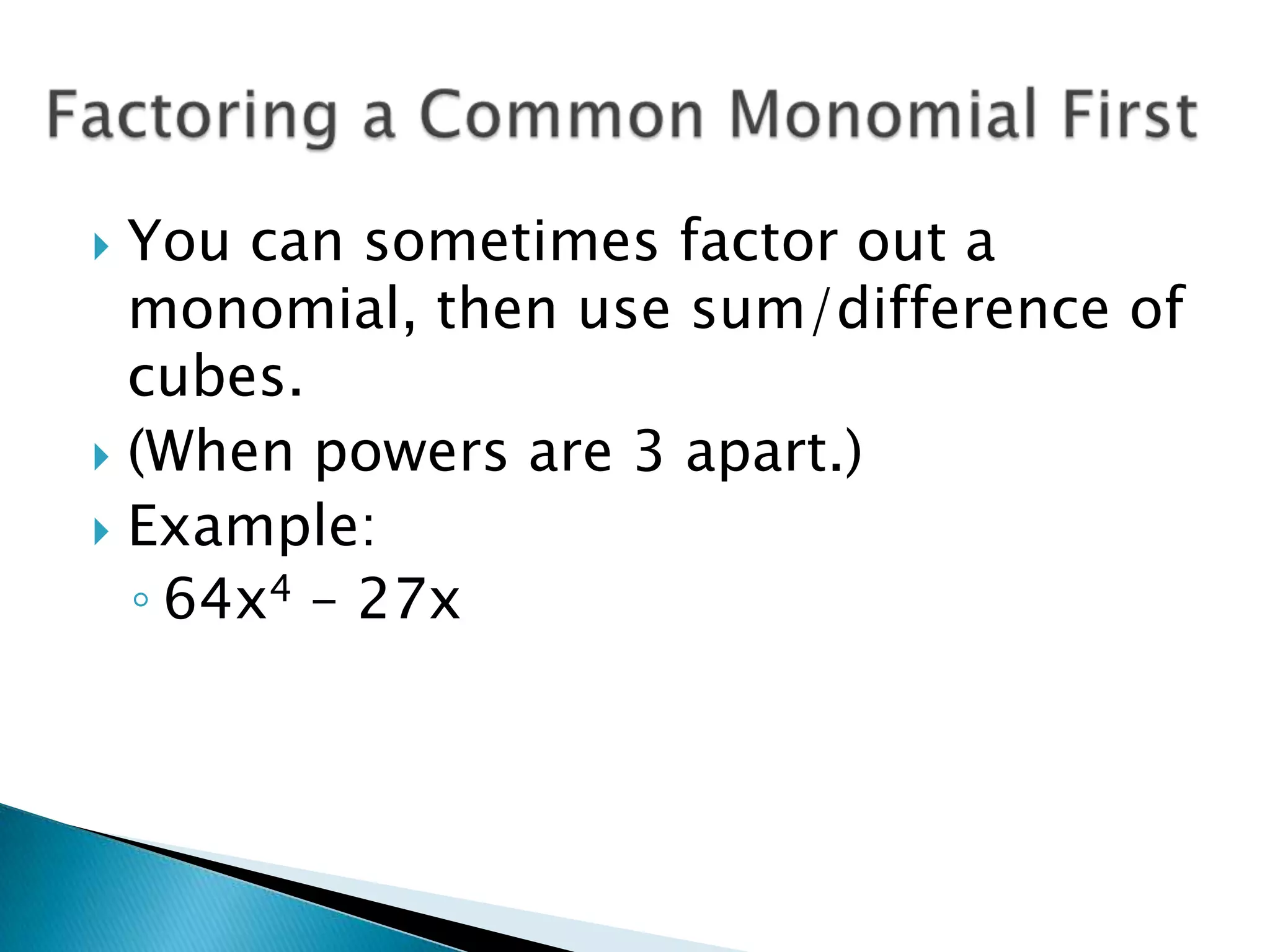 6.4 factoring and solving polynomial equations | PPTX
