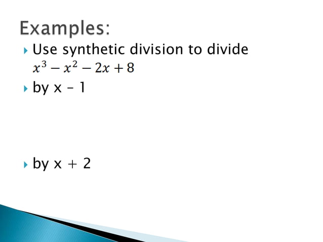 6.5 remainder and factor theorems | PPT