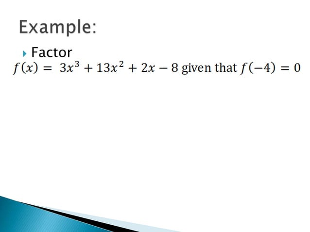 6.5 remainder and factor theorems | PPT