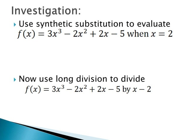 6.5 remainder and factor theorems | PPT