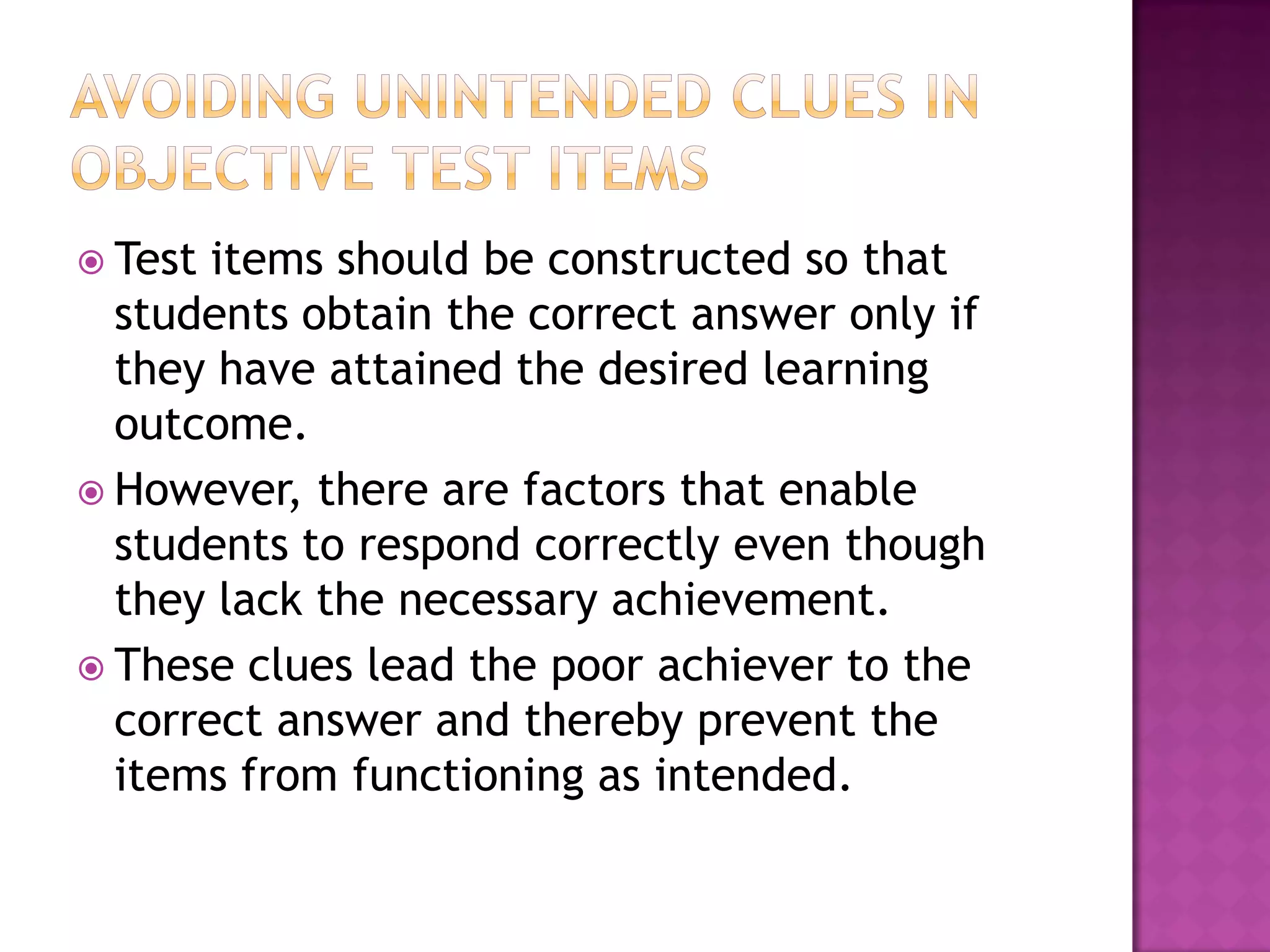 Planning Classroom Tests and Assessments | PDF