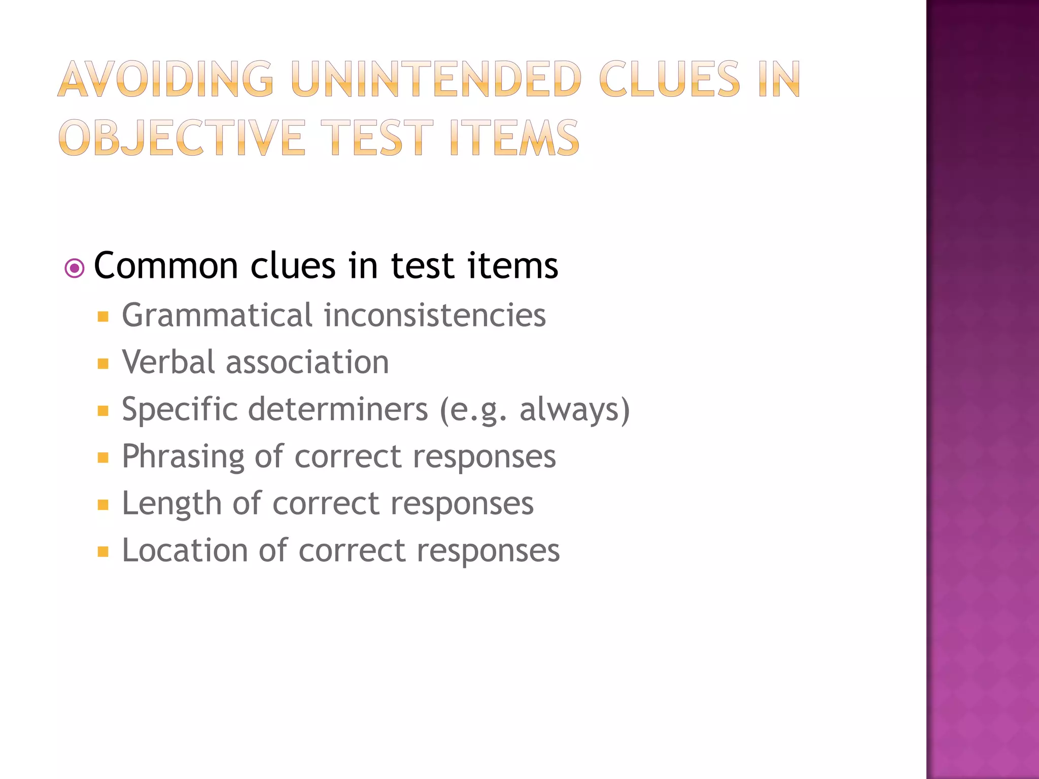 Planning Classroom Tests and Assessments | PDF
