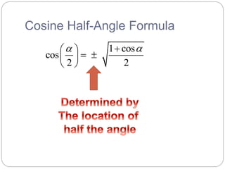 6.5.2 half angle formulas | PPT