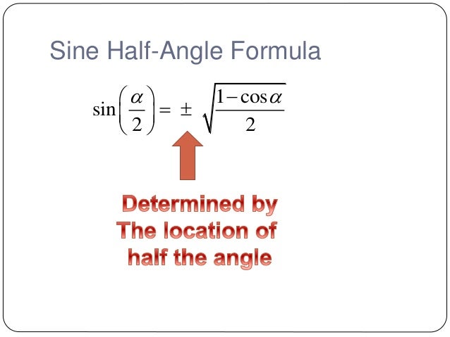 6.5.2 half angle formulas