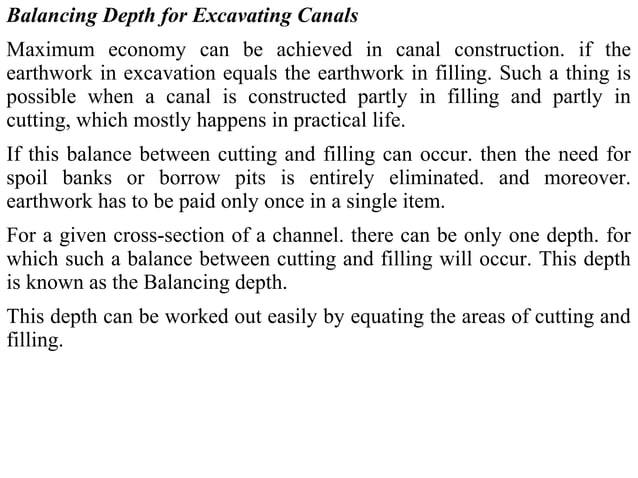 Design of a channel Reach | PPT | Geology | Science