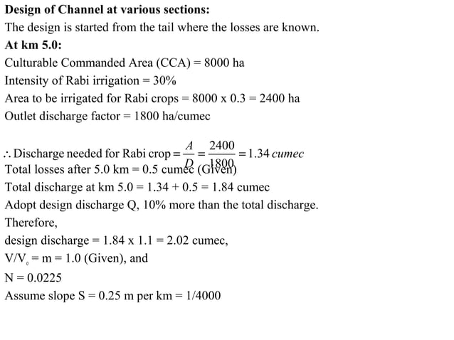 Design of a channel Reach | PPT | Geology | Science