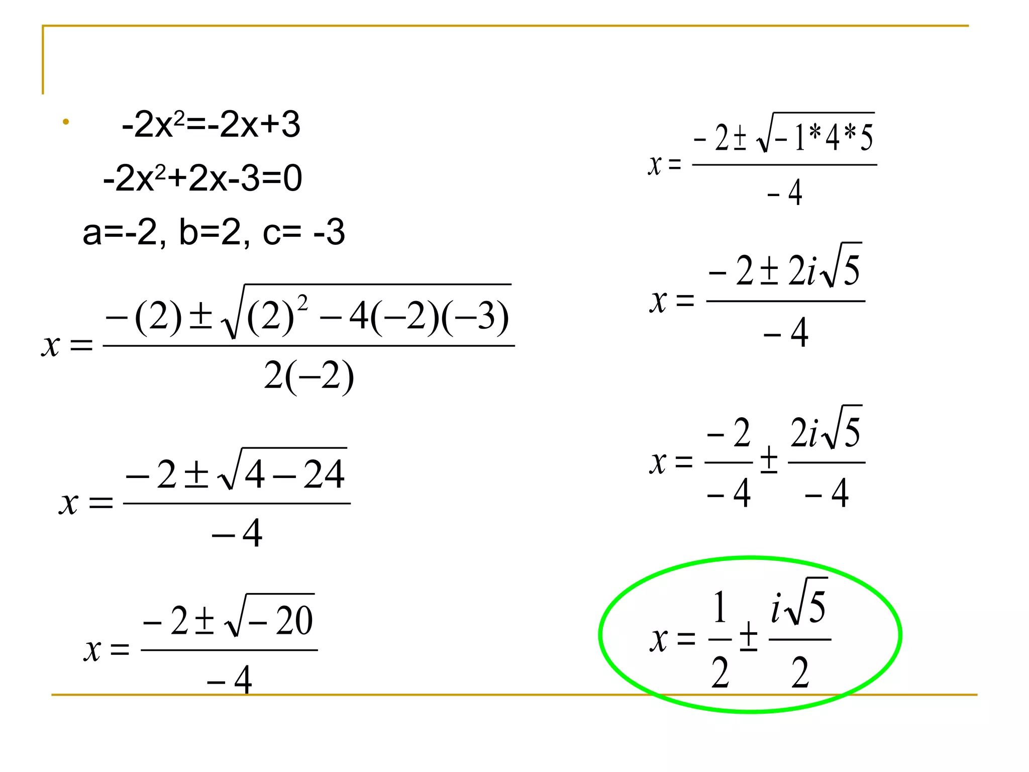 6.5 quadratic formula & the discriminant | PPT