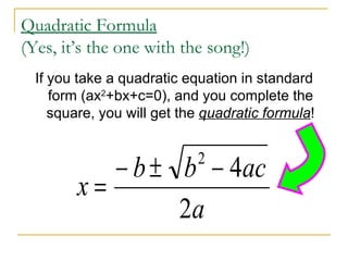 6.5 quadratic formula & the discriminant | PPT