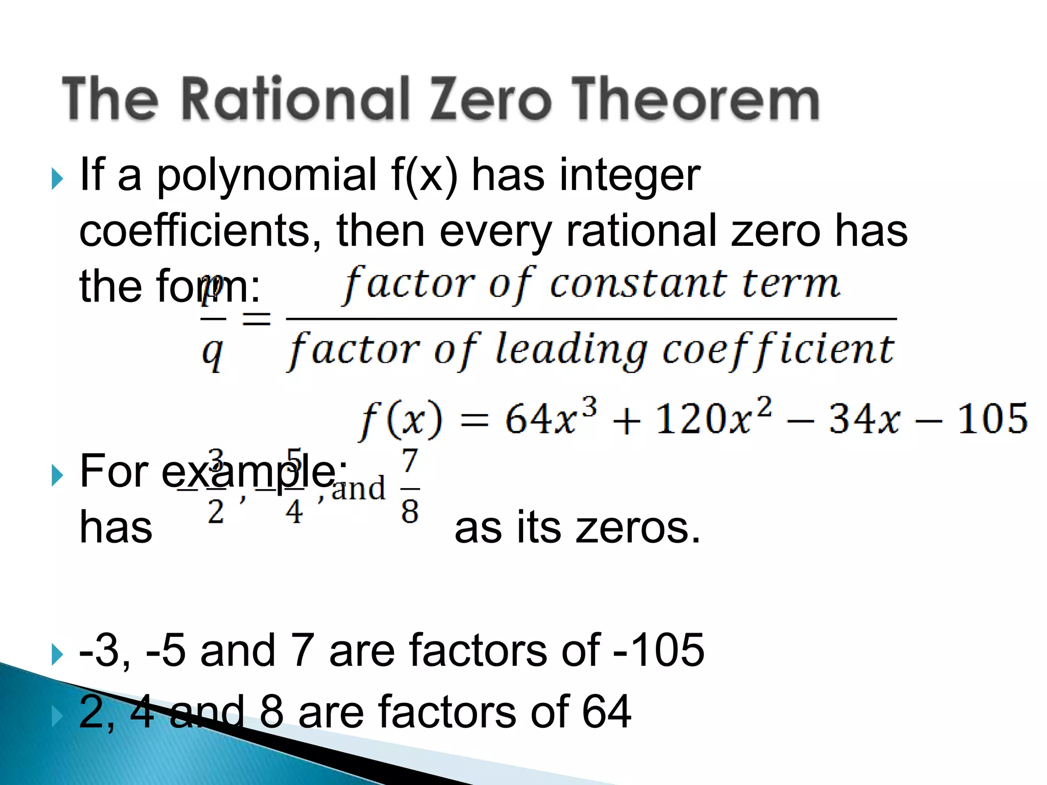 6 6 Finding Rational Zeros Ppt