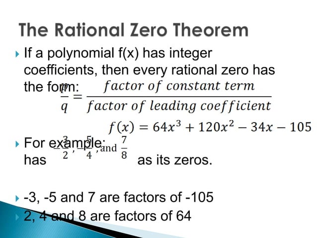 6.6 finding rational zeros | PPT