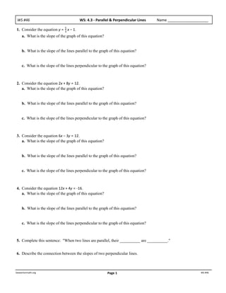 6.6 parallel and perpendicular lines | PDF