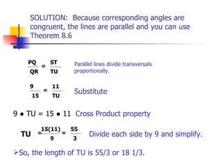 6.6 proportions & similar triangles | PPT