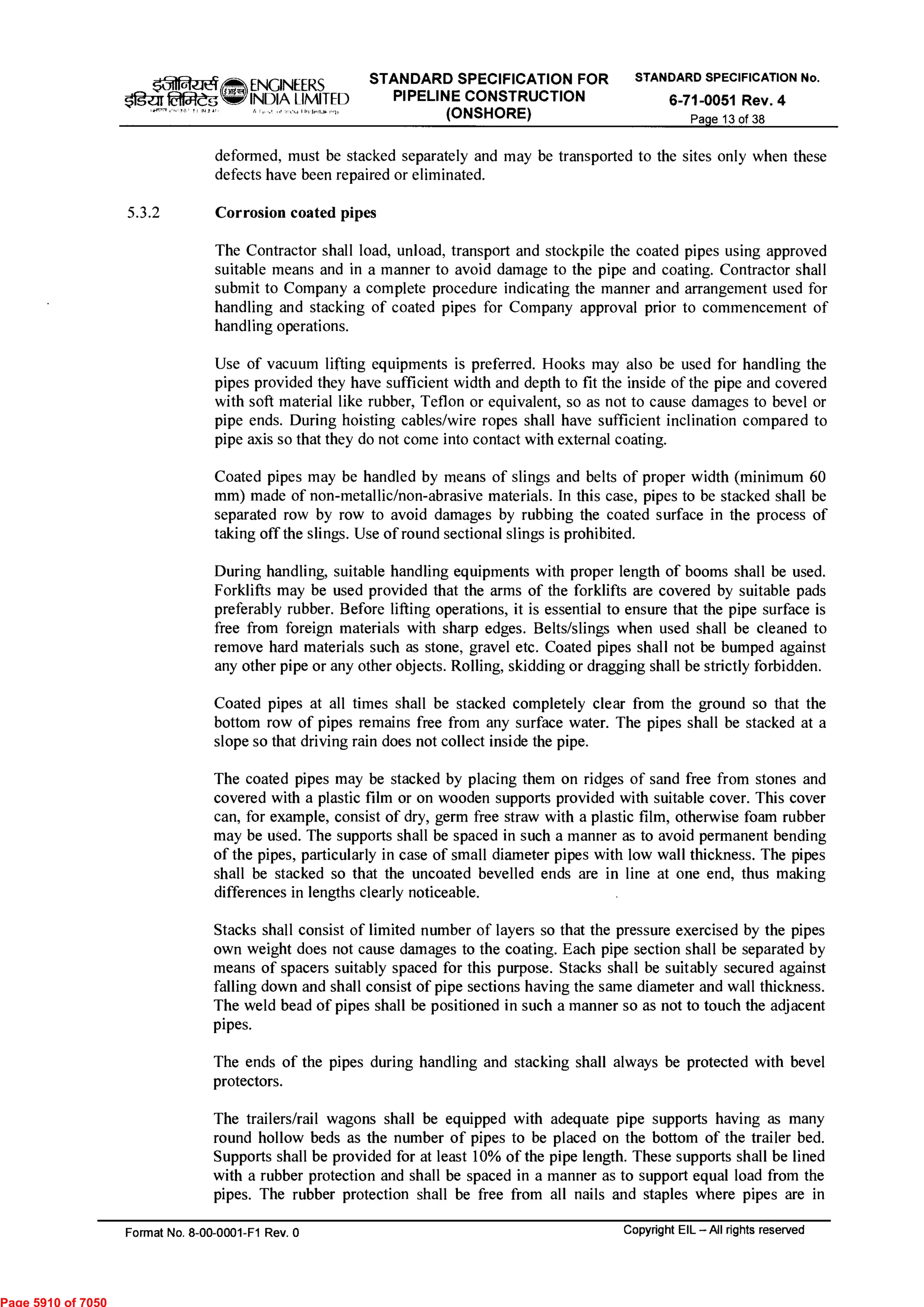 6 71-0051 rev. 4 standard specification for pipeline construction ...