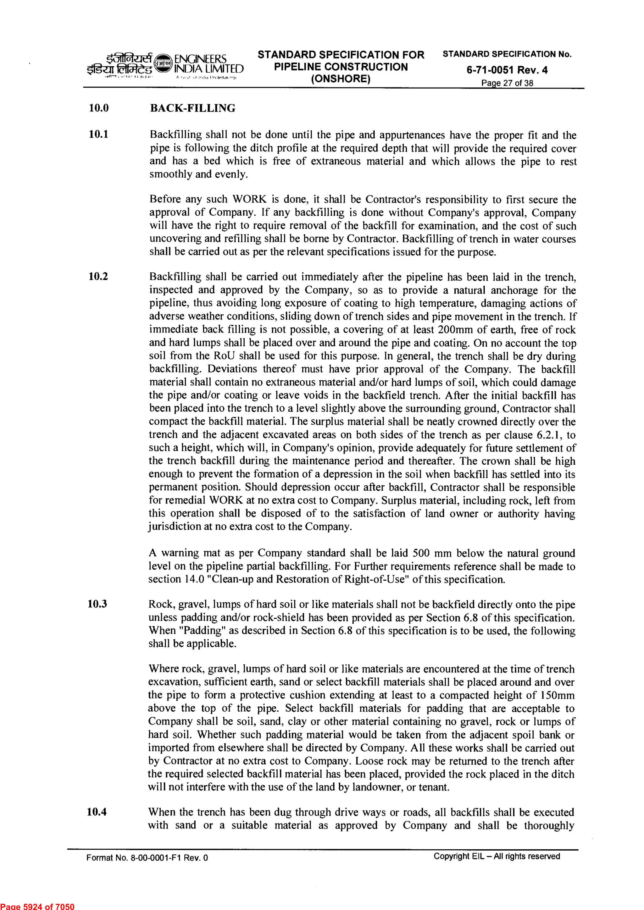 6 71-0051 rev. 4 standard specification for pipeline construction ...