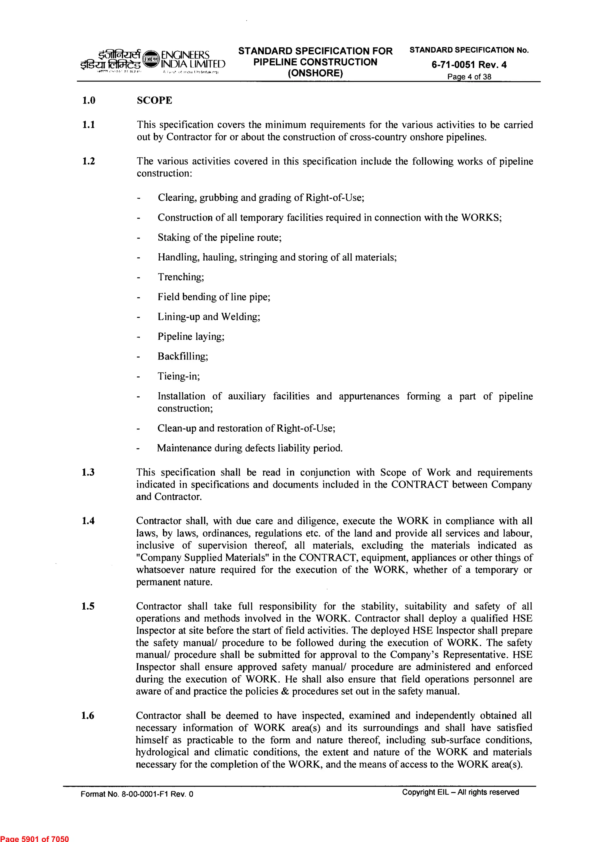 6 71-0051 rev. 4 standard specification for pipeline construction ...