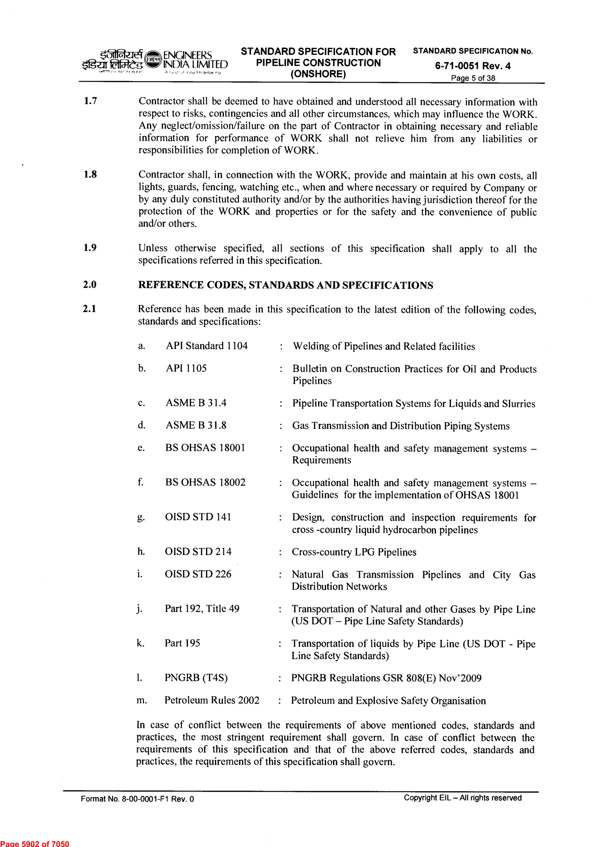 6 71-0051 rev. 4 standard specification for pipeline construction ...