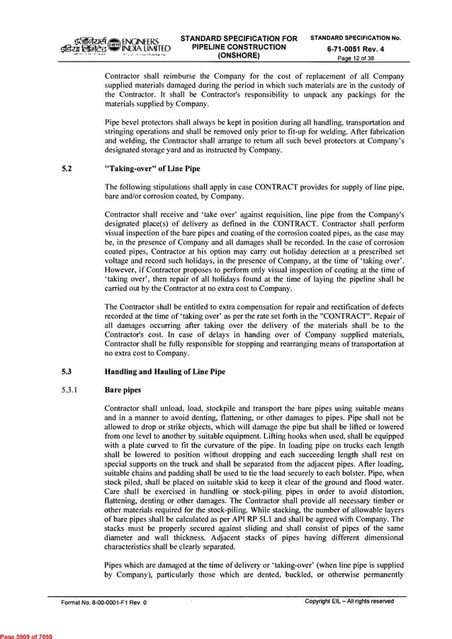 6 71-0051 rev. 4 standard specification for pipeline construction ...
