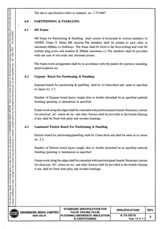 EIL Specification for False Ceiling - 6-75-0010 Rev 3 | PDF